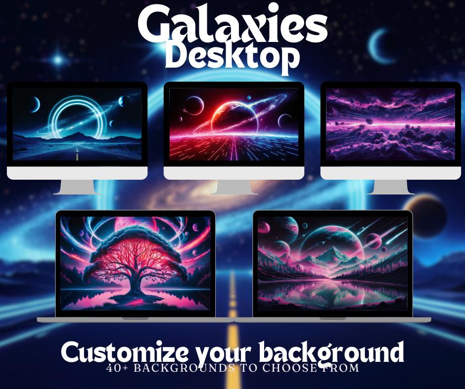 Galaxy Space Wallpaper Pack, Desktop Organizer, Computer Laptop iPad ...