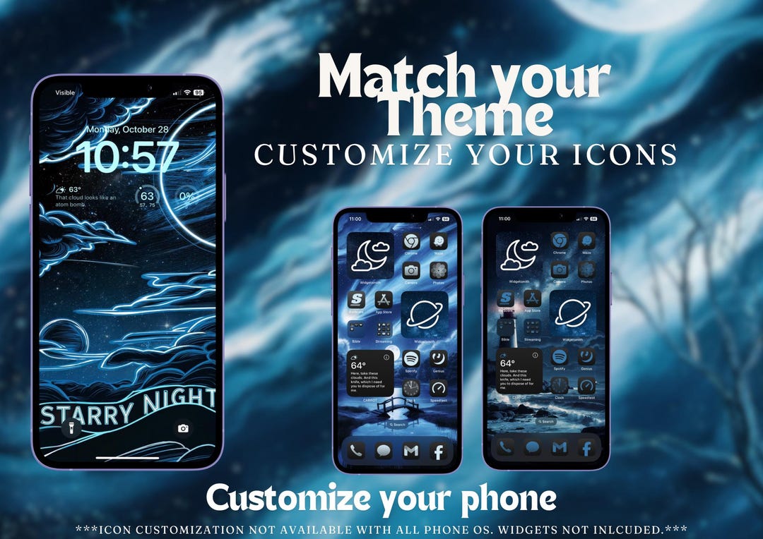 Starry Night Aesthetic iPhone Wallpapers, iPhone Theme Pack, Night Sky ...