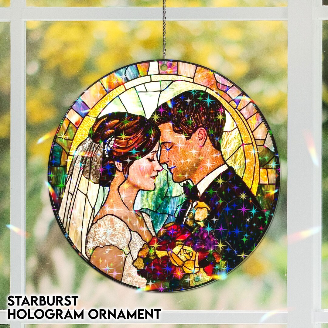 Custom Photo Couple Portrait Hologram Ornament, Valentine's Day Gift ...