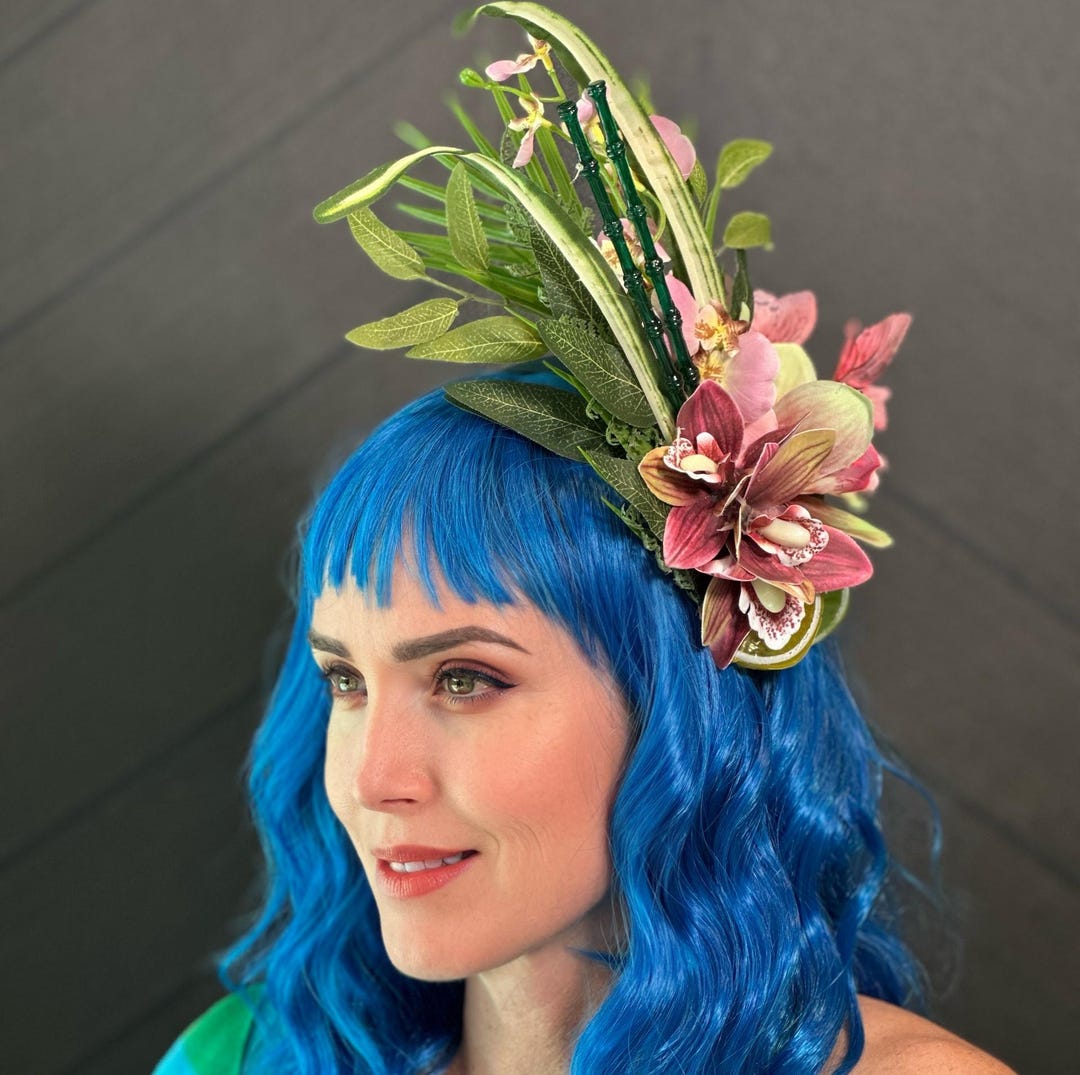 Polynesian Pop - Tiki Oasis Orchid & Palm Headpiece – Tropical Hair ...