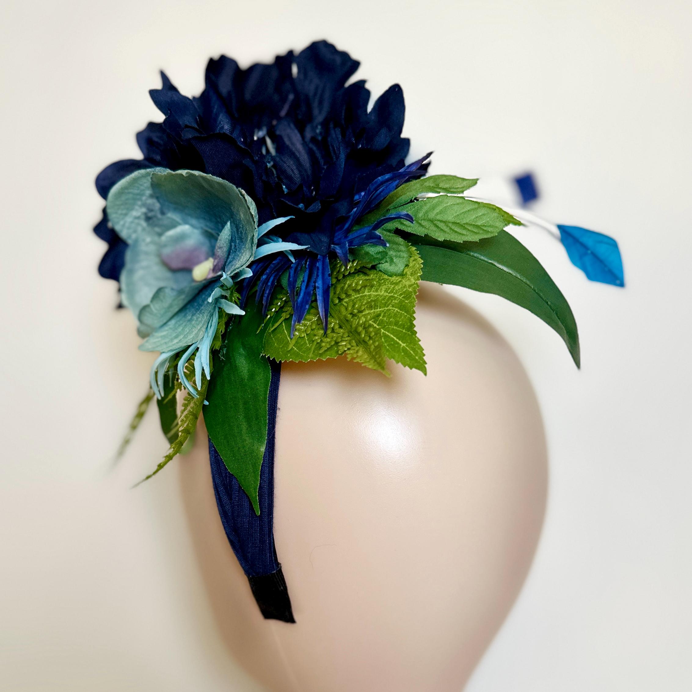 Blue Hawaiian Stunning Blue Tiki Headpiece With Floral Accents Perfect ...