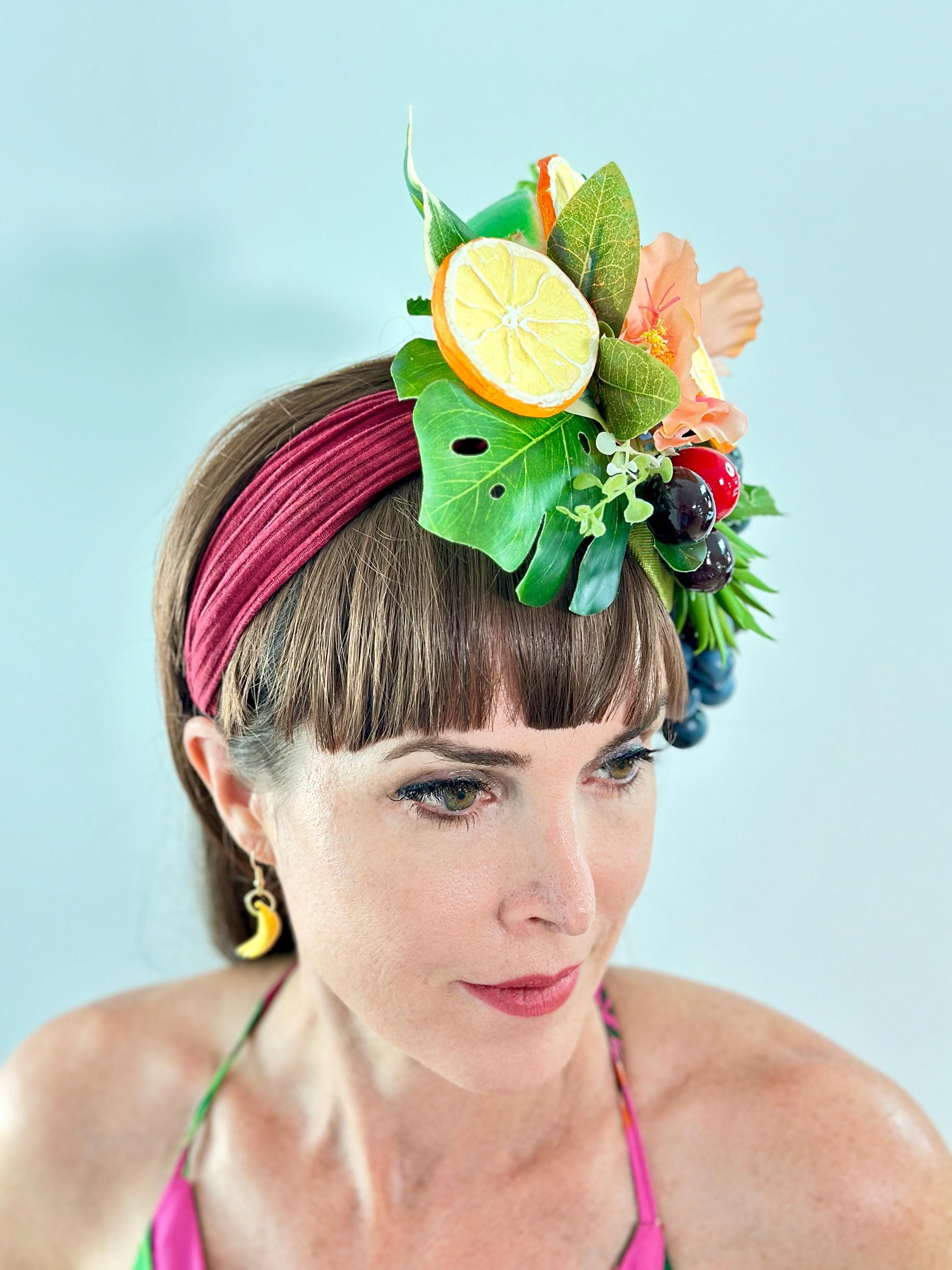The Fruit Loop Fun Tiki Headpiece With Tropical Fruit and Flowers ...