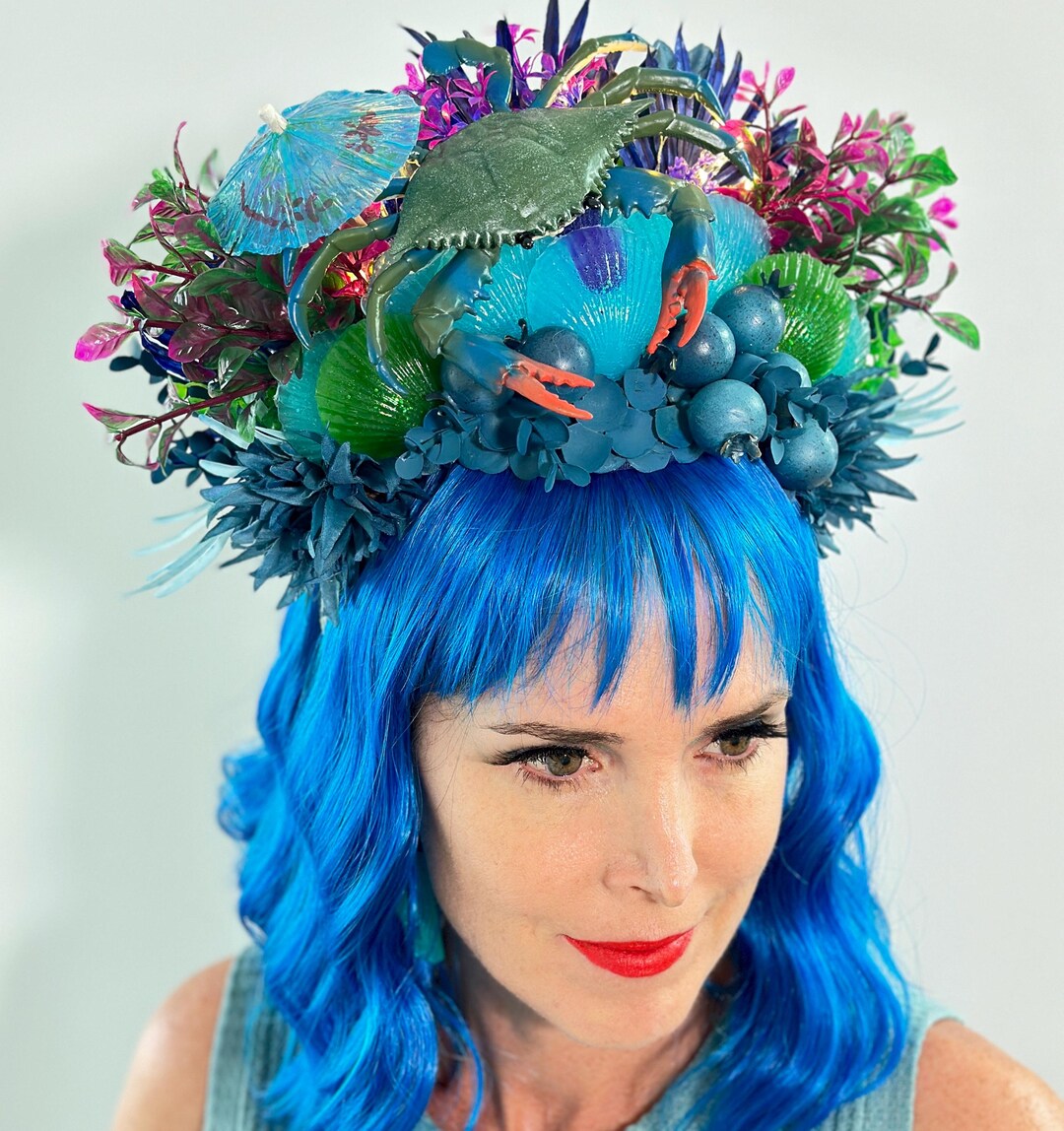 Argh! Crabs - LED Mermaid Hat With Handmade Shells and Seaweed ...