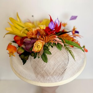 Jungle Bird Tropical Tiki Hat With Colorful Floral Accents Perfect for ...