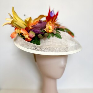 Jungle Bird Tropical Tiki Hat With Colorful Floral Accents Perfect for ...