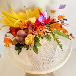 Jungle Bird Tropical Tiki Hat With Colorful Floral Accents Perfect for ...