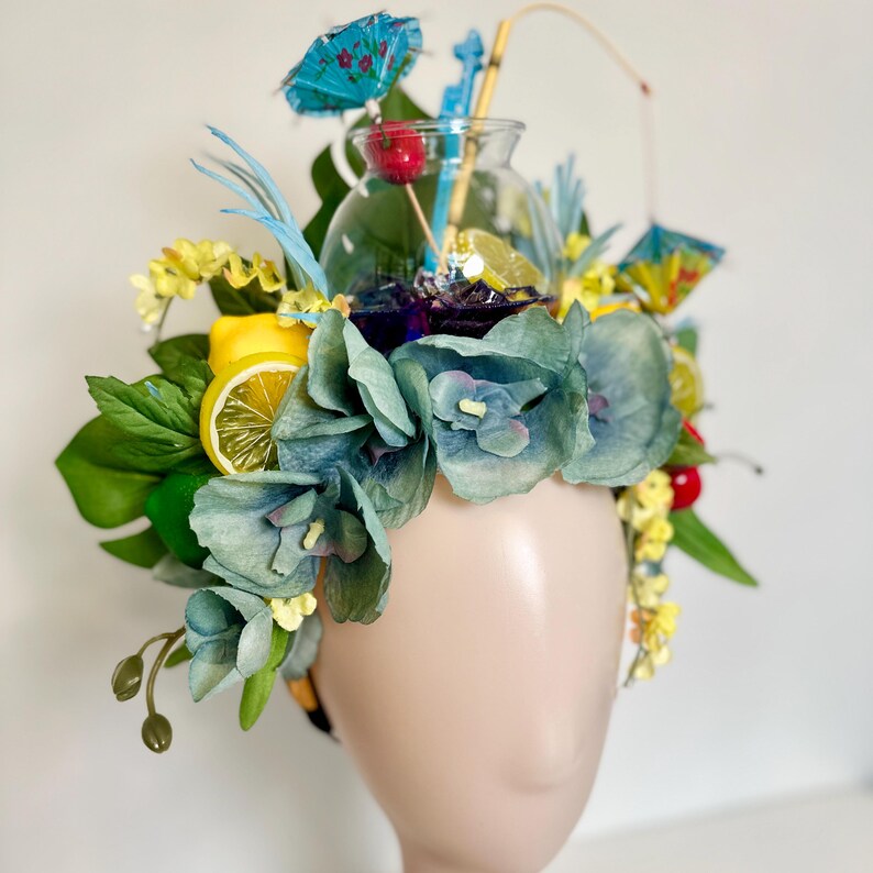 The Rum Runner Fun Tiki Headpiece With Tiki Cocktail and Lantern ...