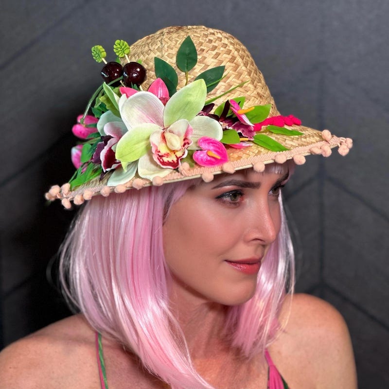 Tiki Straw Hat - Etsy