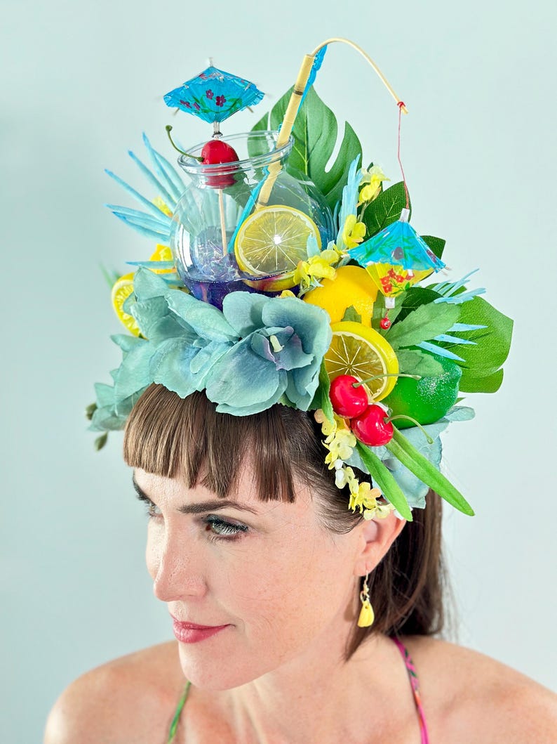 The Rum Runner Fun Tiki Headpiece With Tiki Cocktail and Lantern ...