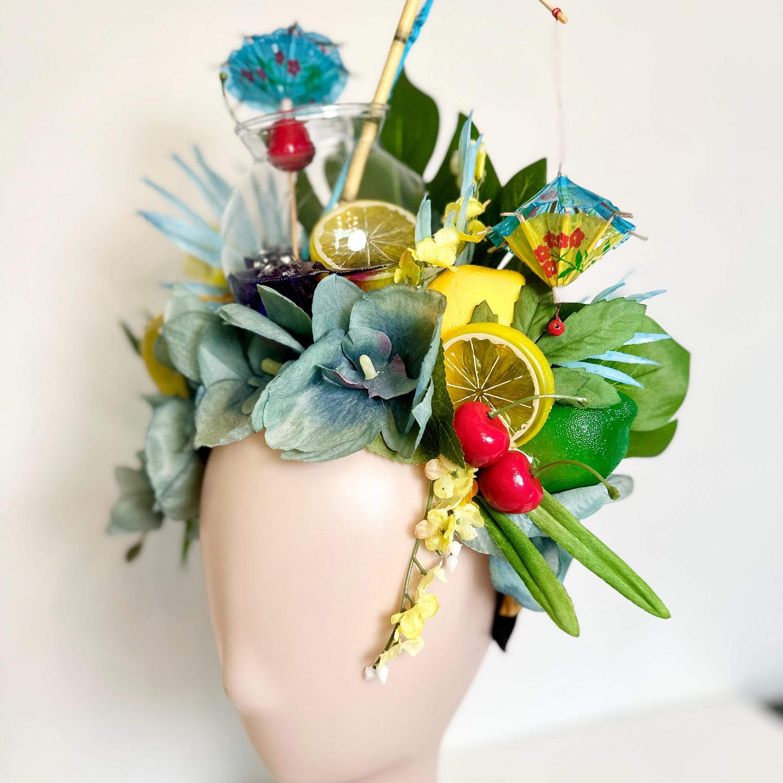 The Rum Runner Fun Tiki Headpiece With Tiki Cocktail and Lantern ...