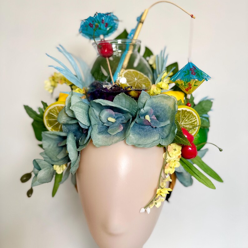 The Rum Runner Fun Tiki Headpiece With Tiki Cocktail and Lantern ...