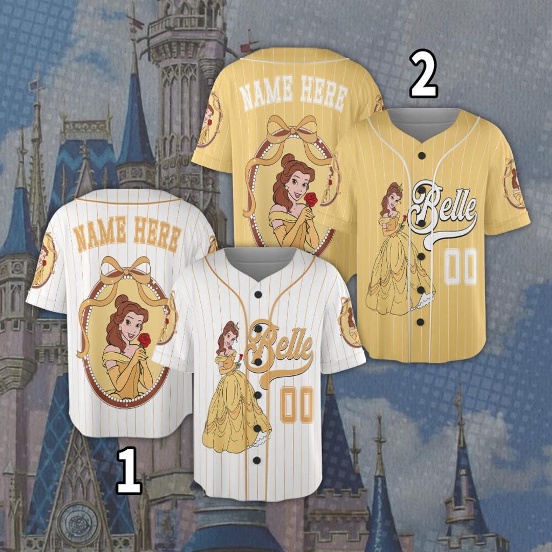 Personalized Disney Princess Belle Baseball Jersey, Belle Mirror ...