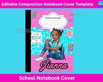 Editable Kids Composition Notebook Cover Template - Etsy