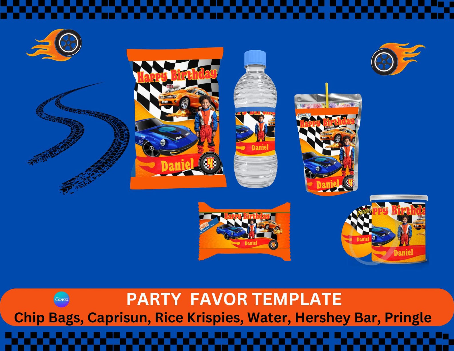 Race Car Party Favor Editable Bundle - Etsy