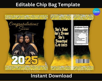 2025 Graduation Chip Bag Template - Etsy