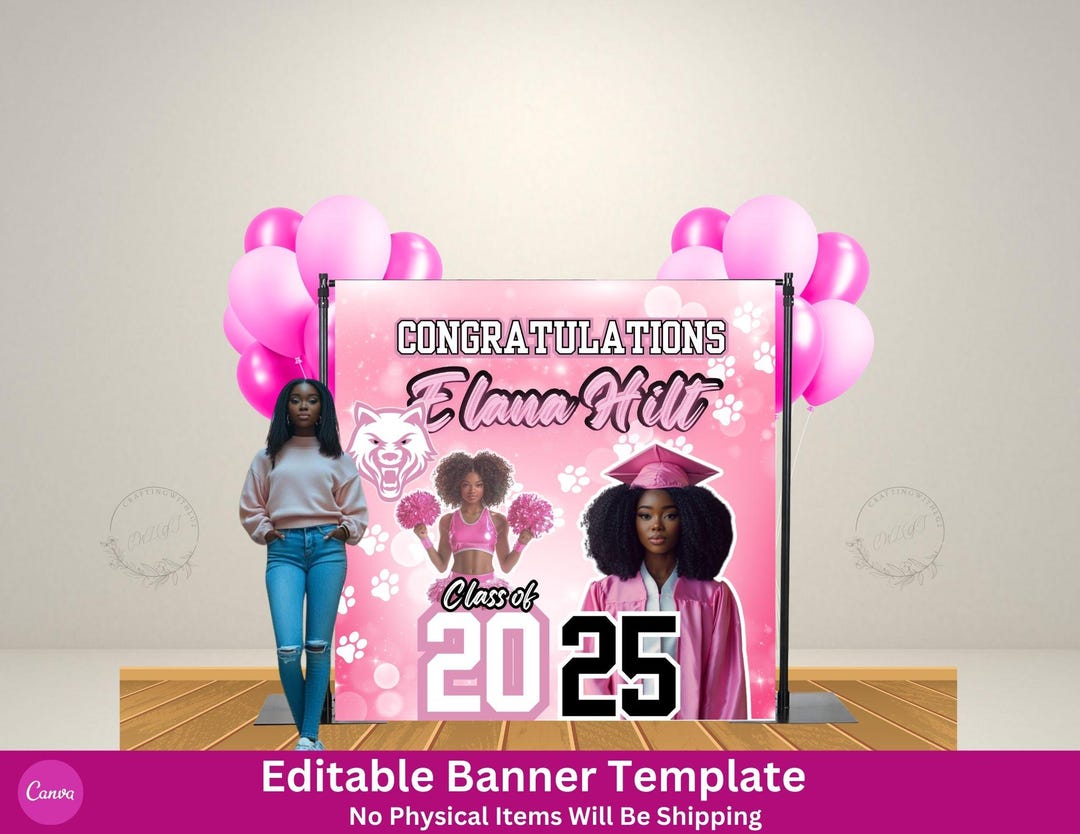 Graduation Banner Editable Template - Etsy