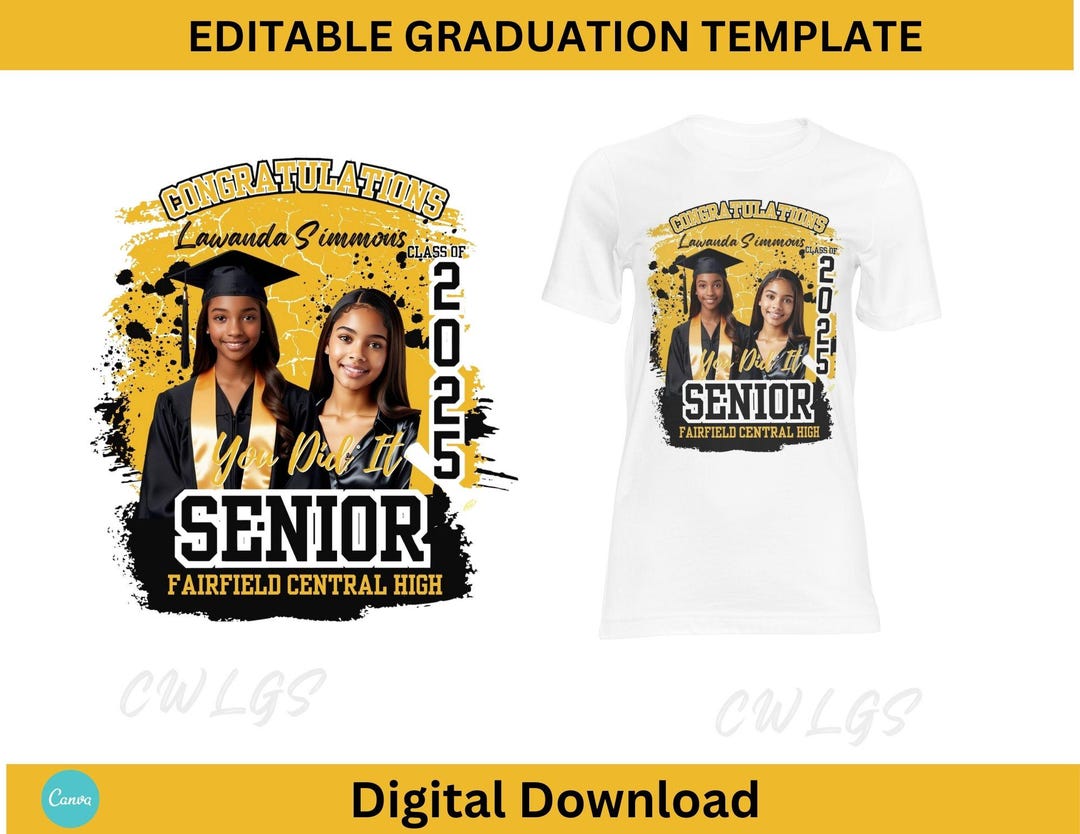 Graduation T-shirt Editable Template - Etsy