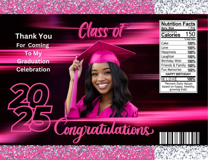 2025 Graduation Chip Bag Template - Etsy