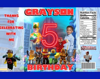 Roblox Party Favor Chip Bag Template, Roblox Party Chip Bags, Party ...