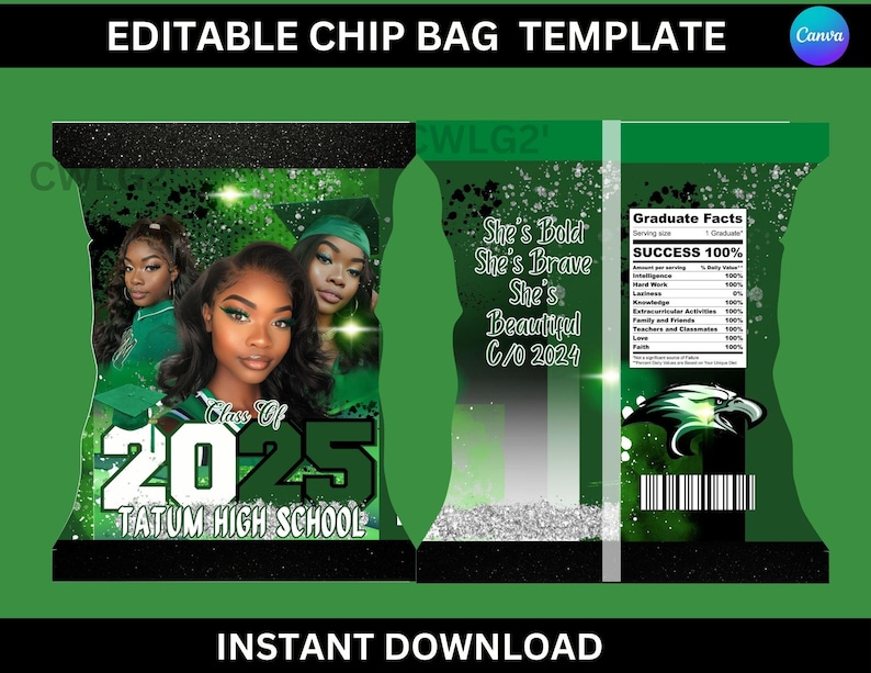 2025 Graduation Chip Bag Template - Etsy