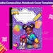 Editable Kids Composition Notebook Cover Template - Etsy