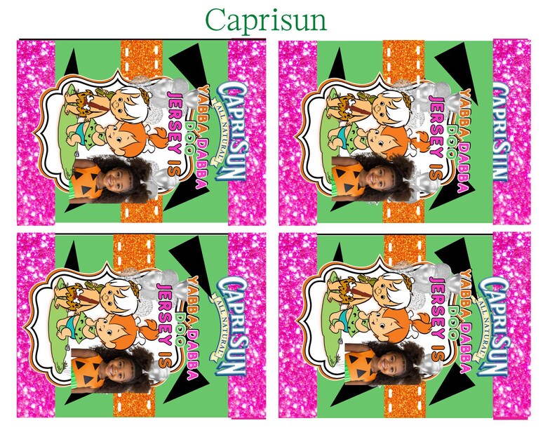 Flintstone Party Favor Editable Bundle - Etsy