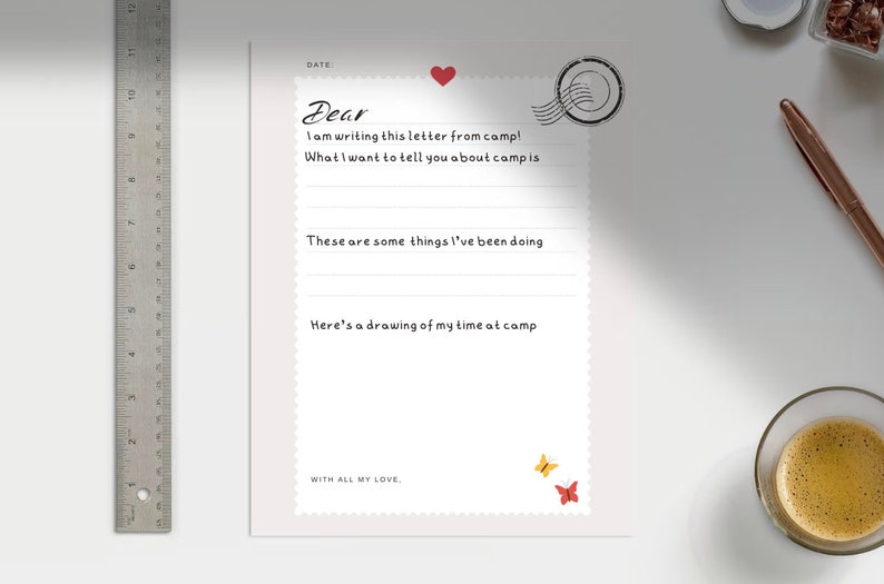 Summer Camp Letter Writing Template for Kids | 1st to 4th Grade ...