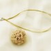 Crocheted Ruffled Ball Necklace. Gold. Ribbon. - Etsy
