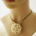 Crocheted Ruffled Ball Necklace. Gold. Ribbon. - Etsy
