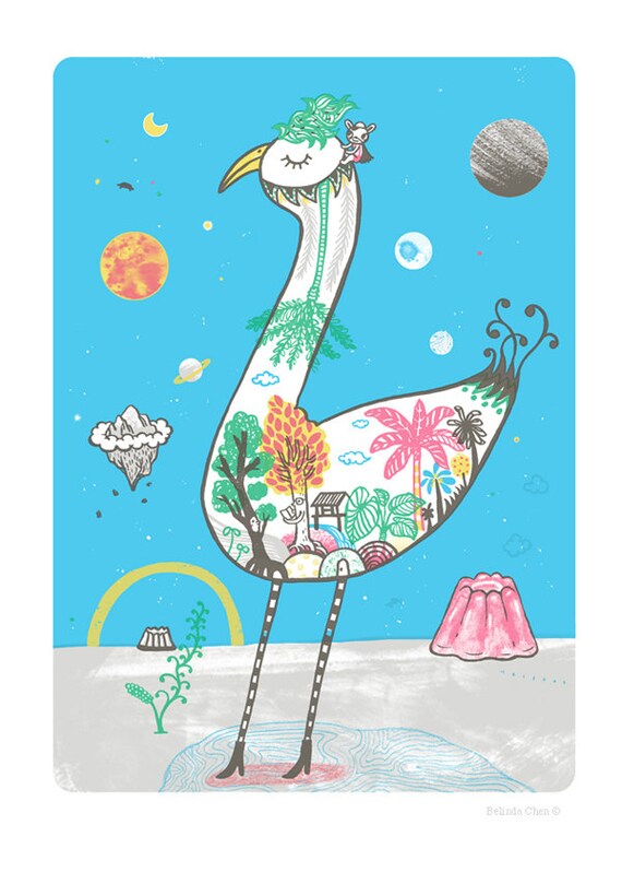 Space Bird B2 Original Limited Edition Silk Screen Print | Etsy