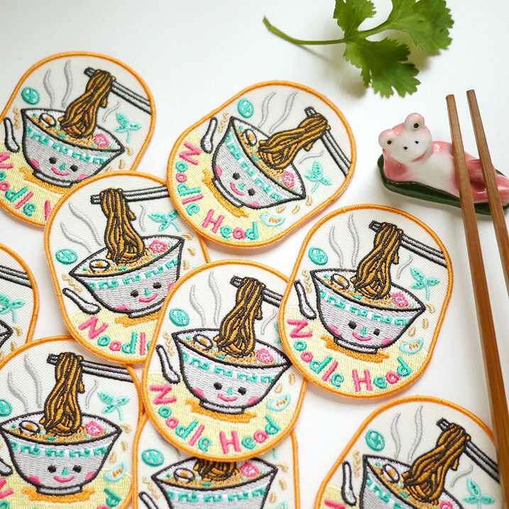 Noodle Head Iron on Patch Gold Edition - Etsy