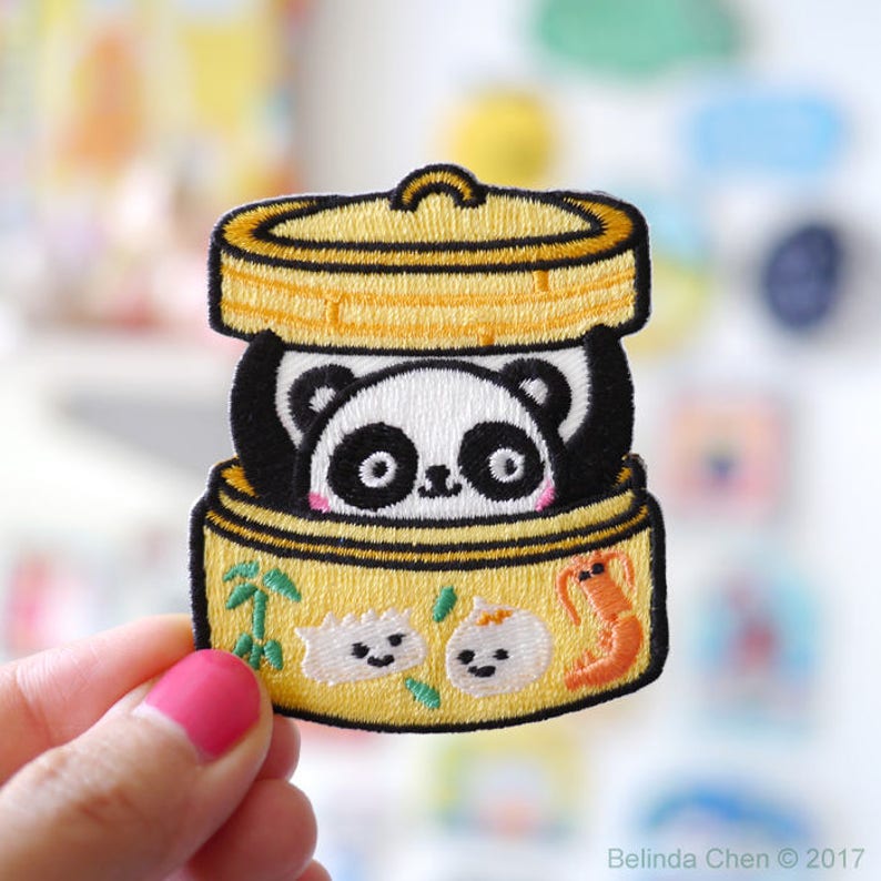 Dim Sum Panda Iron On Patch | Etsy