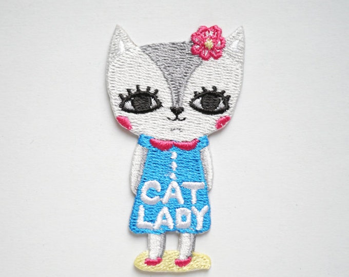 Cat Lady Iron on Patch | Etsy
