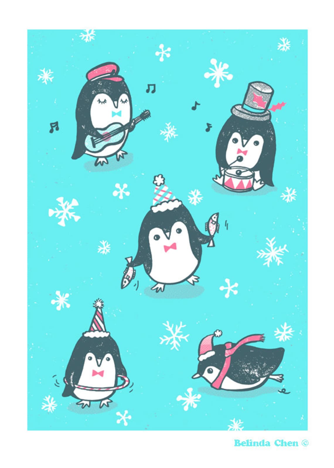 Penguin Party A3 Original Limited Edition Silk Screen Print | Etsy