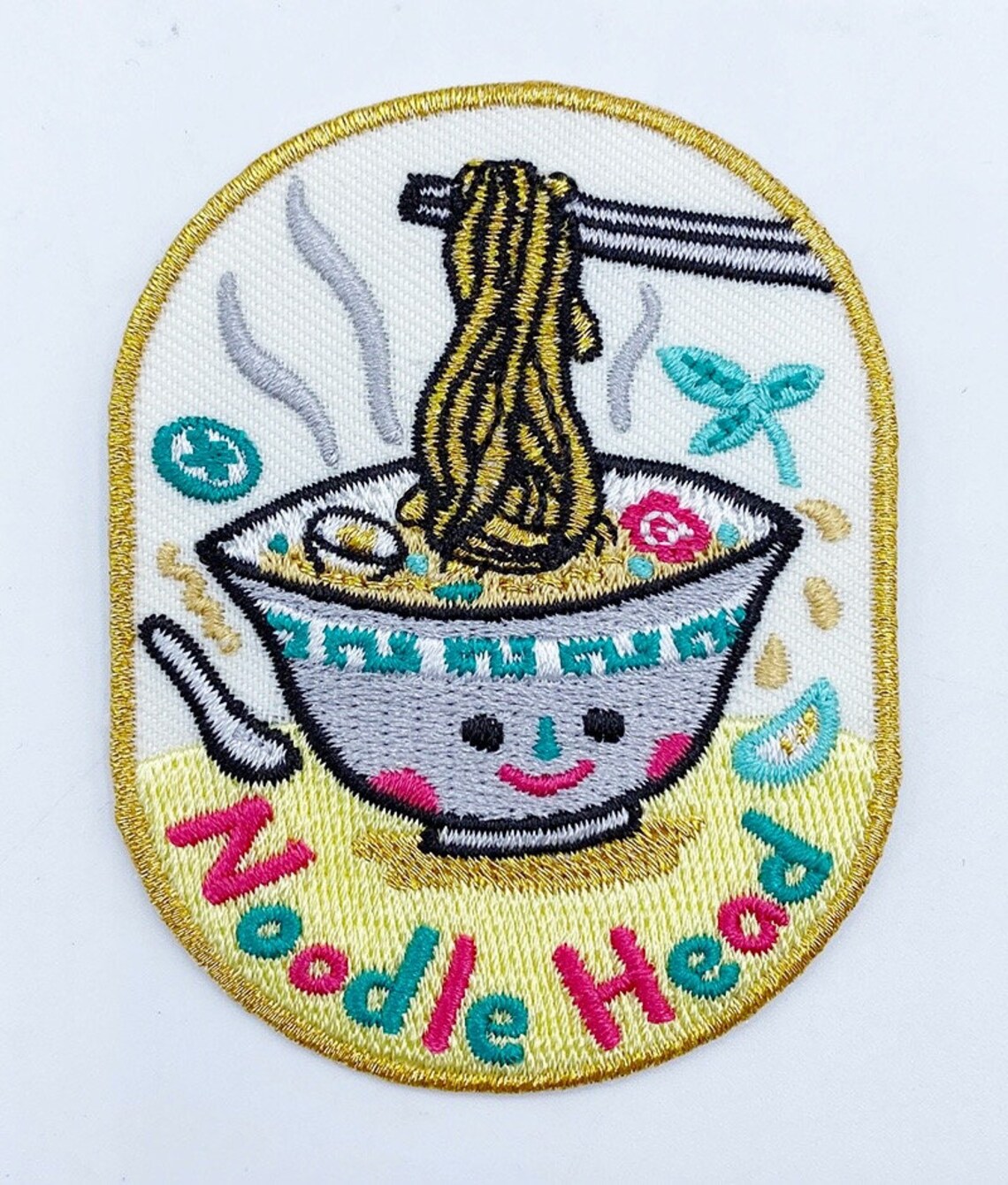 Noodle Head Iron on Patch Gold Edition - Etsy