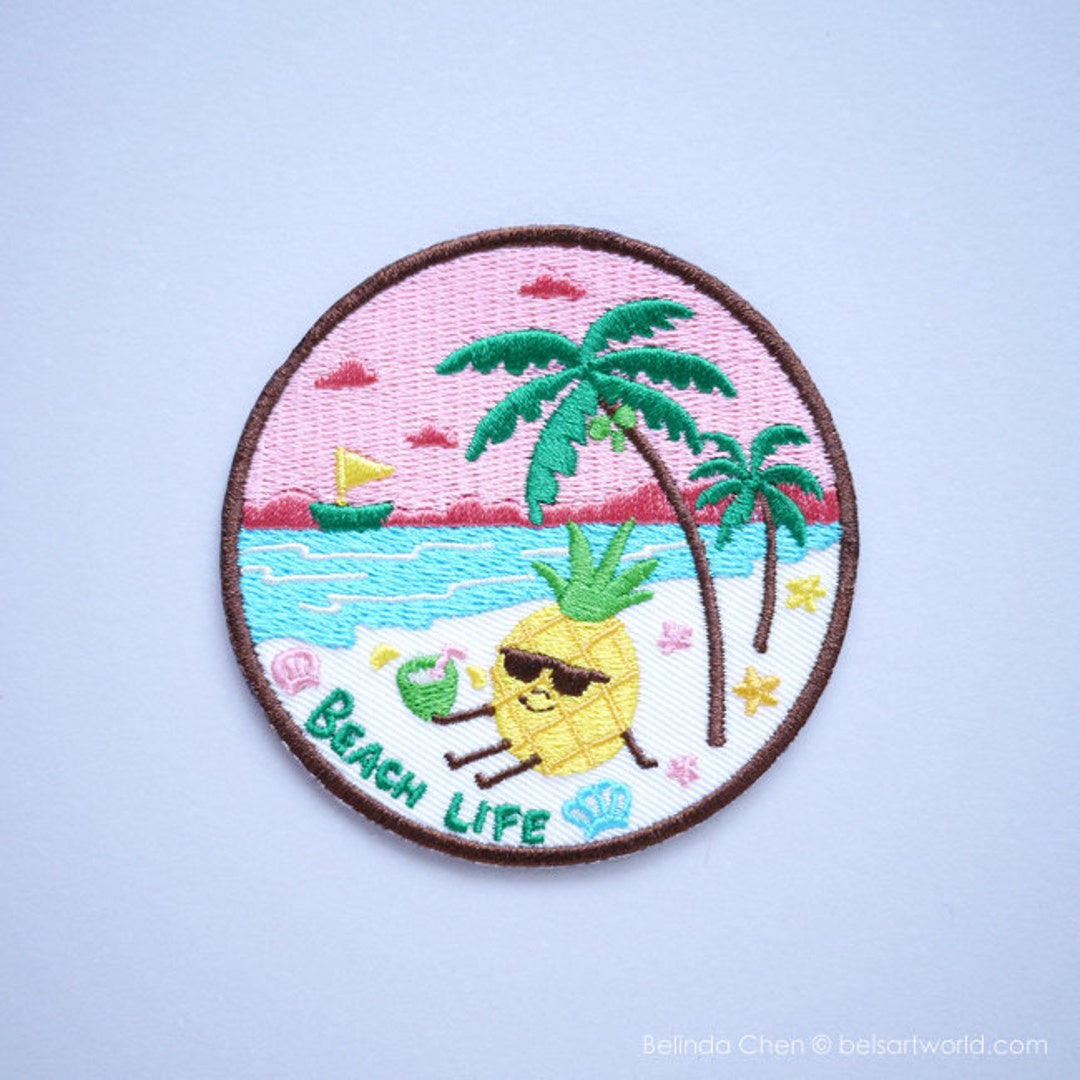 Beach Life Pineapple Iron on Patch - Etsy