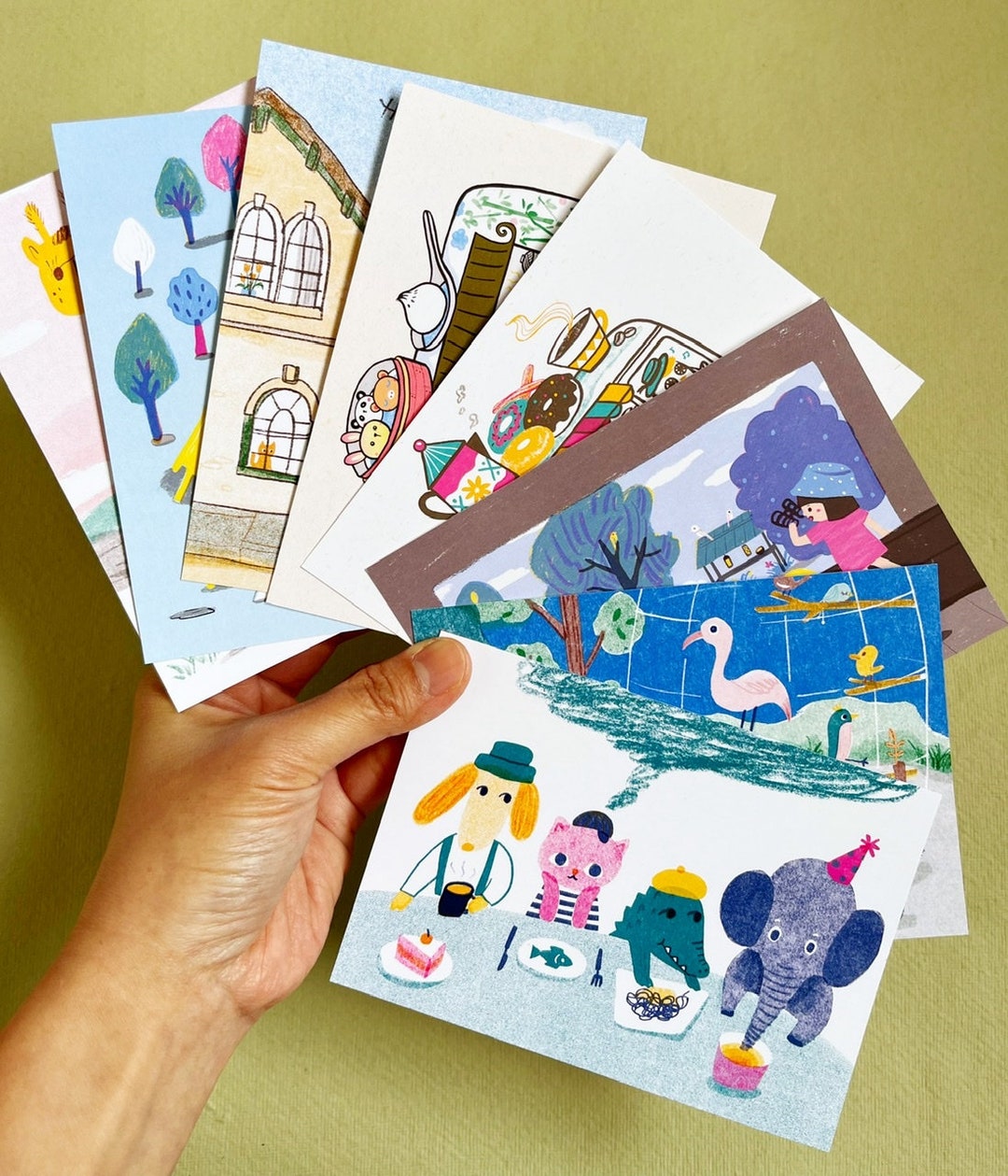 Illustrative Postcards - Cute Adventure Travel A6 Postcard - Etsy