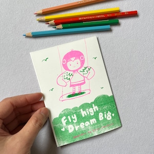 I Like Birds Zine A6 Risograph Zine sky Blue and Pink Colourway - Etsy