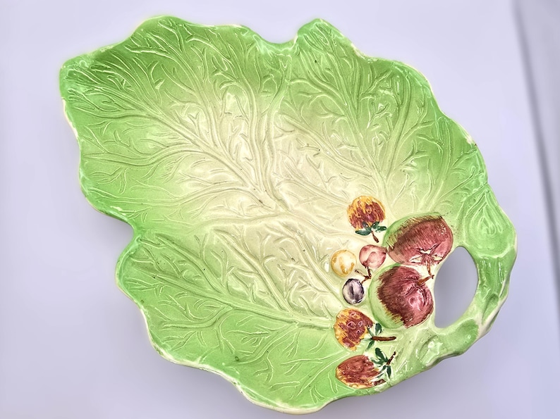 Vintage Shorter & Son Leaf Dish: Hand-painted Fruit Bowl, Staffordshire ...