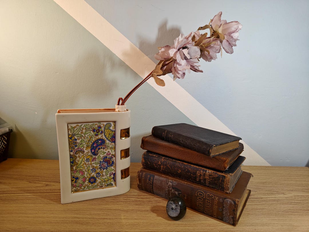 Vintage Liqueur Bottle Shaped Like A Book, Livorno Italy - Book Vase ...