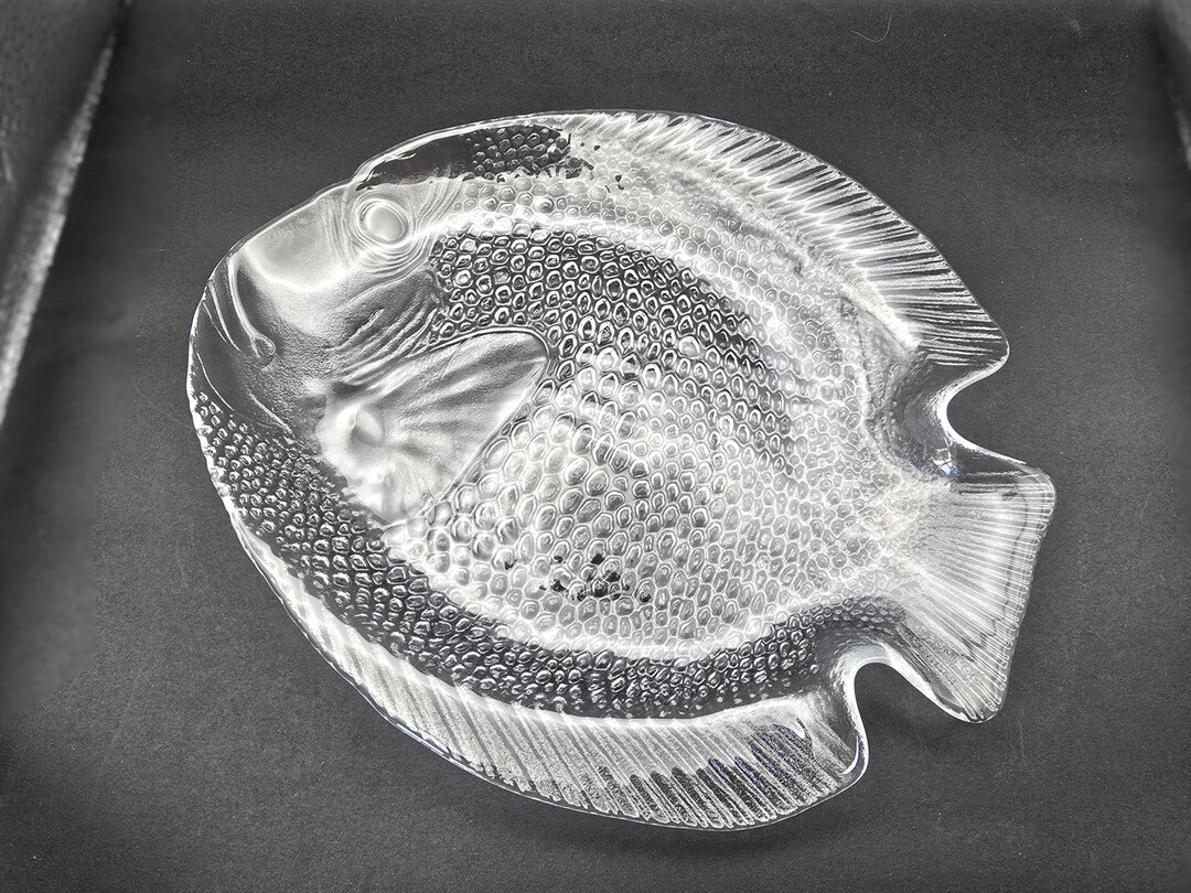 Vintage Arcoroc France Fish Platter - Clear Pressed Glass Fish Plate - Etsy