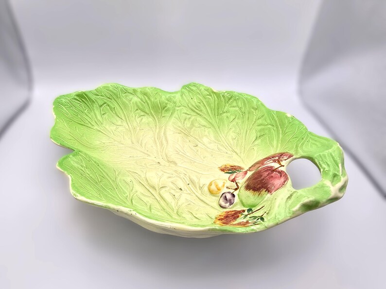 Vintage Shorter & Son Leaf Dish: Hand-painted Fruit Bowl, Staffordshire ...
