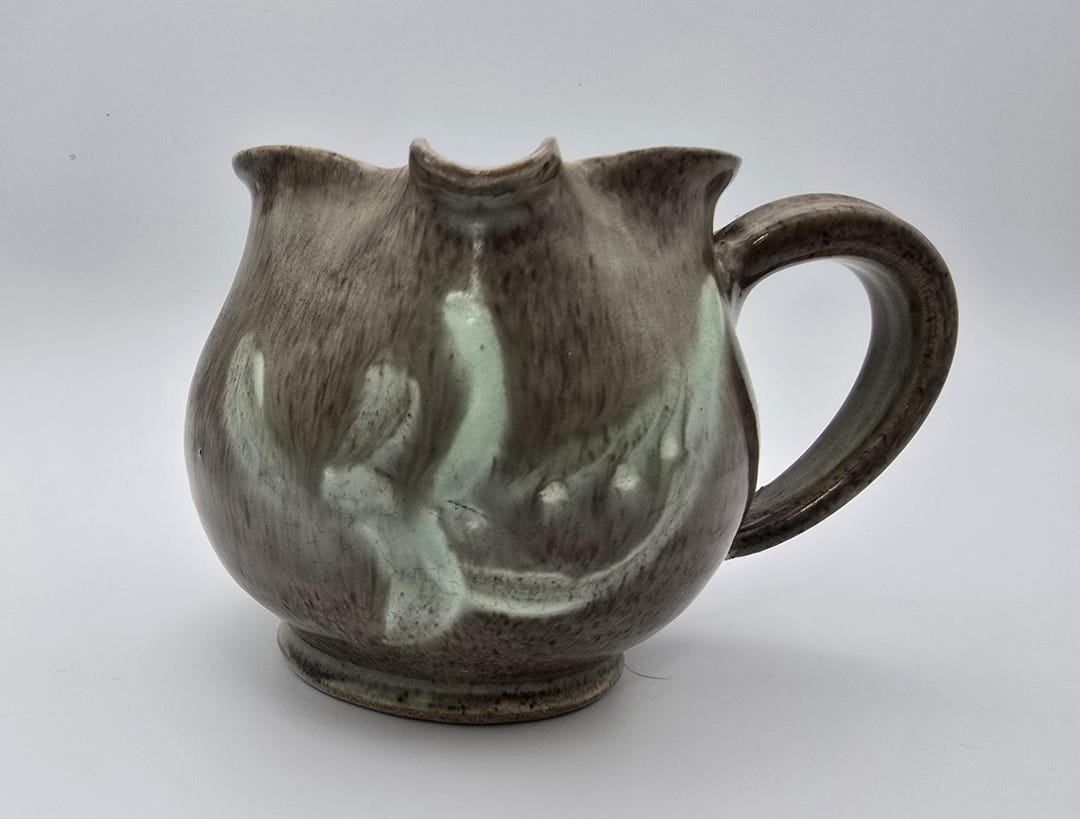 William Fishley Holland Jug - Milk Jug Studio Pottery - Green and Grey ...