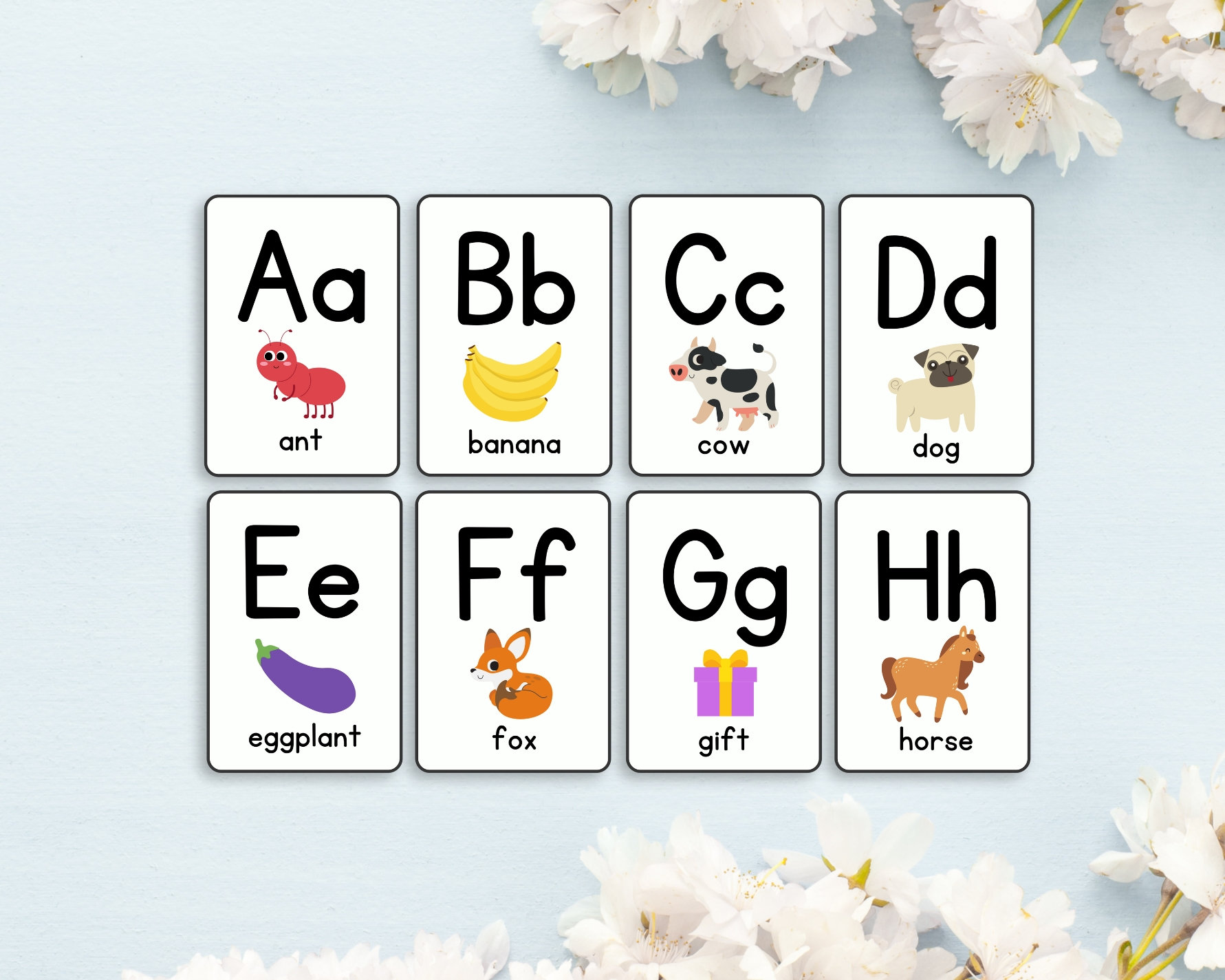 Colors and Alphabet Preschool Flashcards - Etsy