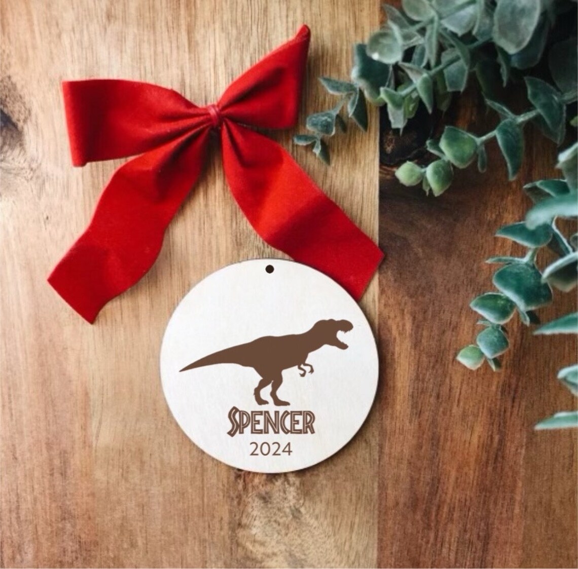 T-rex, Dinosaur, Wooden Christmas Tree Ornament - Etsy