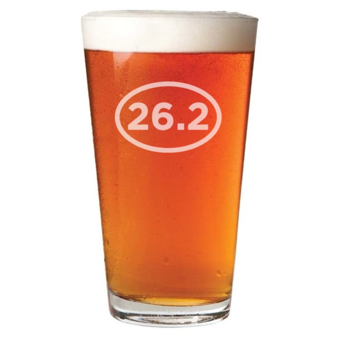 Marathon, 26.2, Runner, Running, Engraved 16oz Glass - Etsy