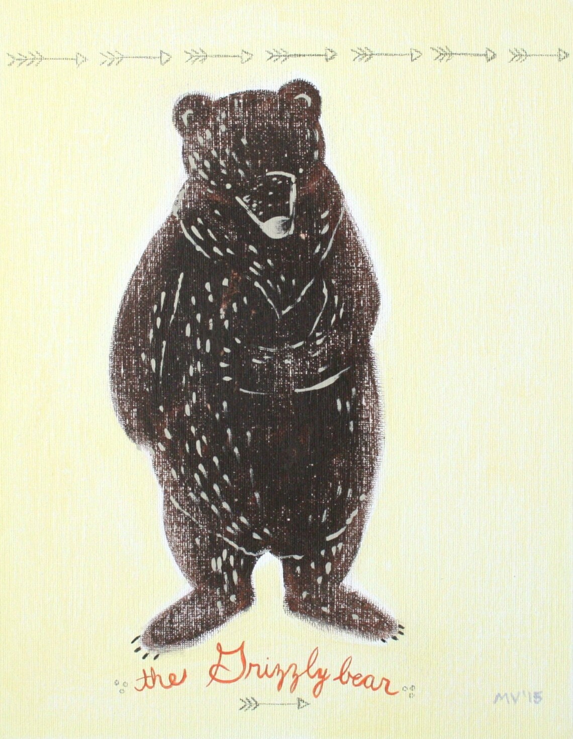 California Grizzly Bear 8x10 Hawk Art Grizzly Bear - Etsy