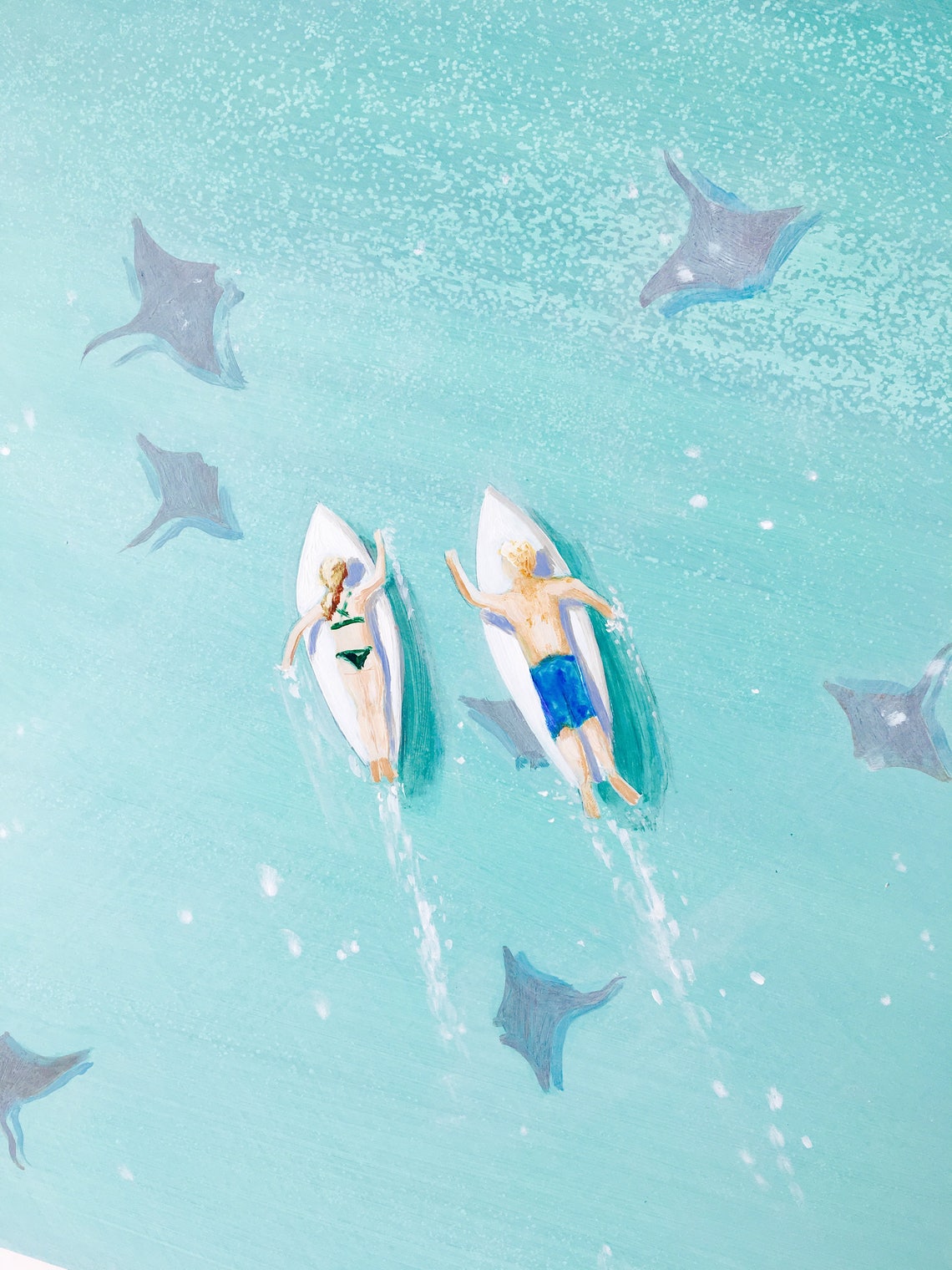 Surf art surfer art ocean art beach art beach paintings | Etsy