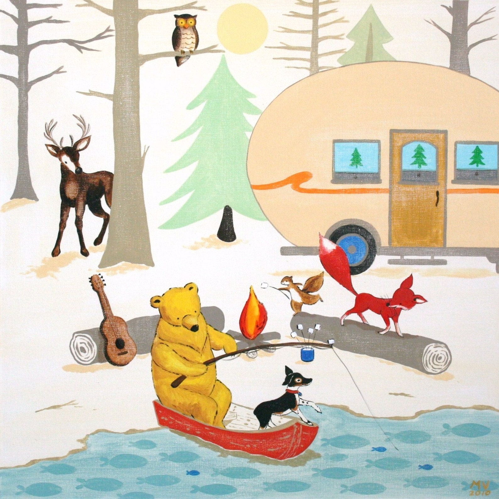 Camp Fun PRINT Camping Art for Kids | Etsy