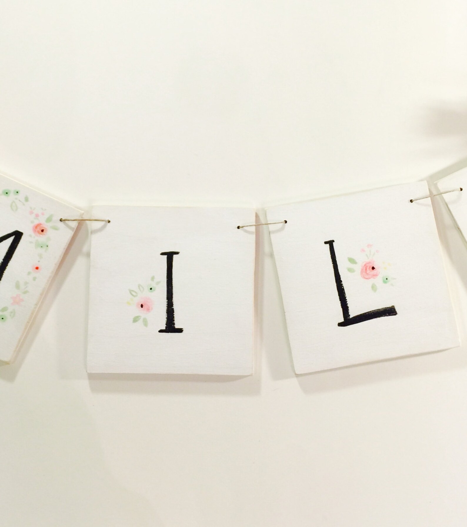 Name Banner Hand Painted Name Banner Flowers Floral Name | Etsy